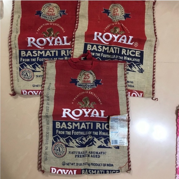 BURLAP | Bags | 3 Royal Basmati Rice Tote Bag Red Burlap | Poshmark